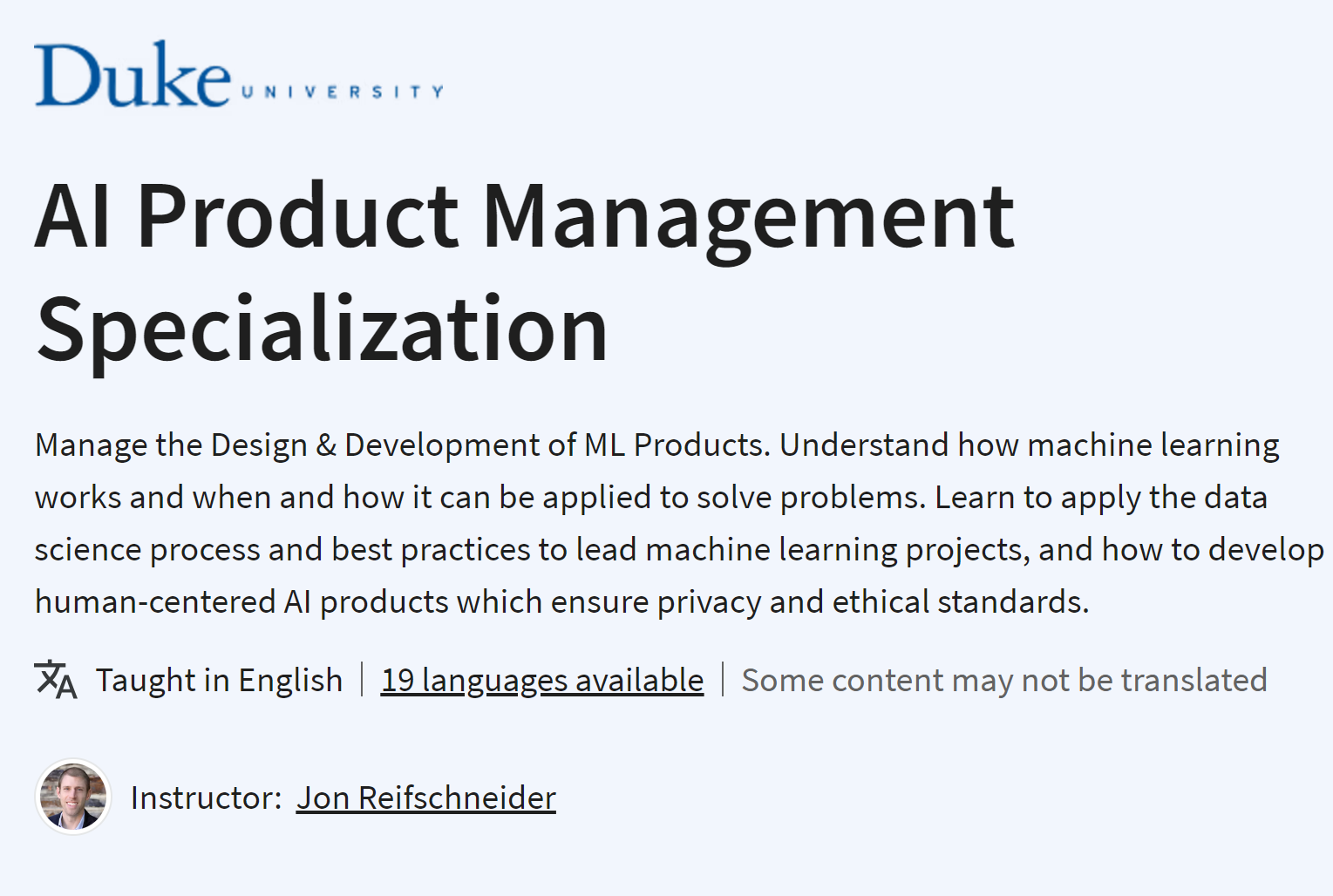 Ai Product Management Specialization ~ Computer Languages Clcoding